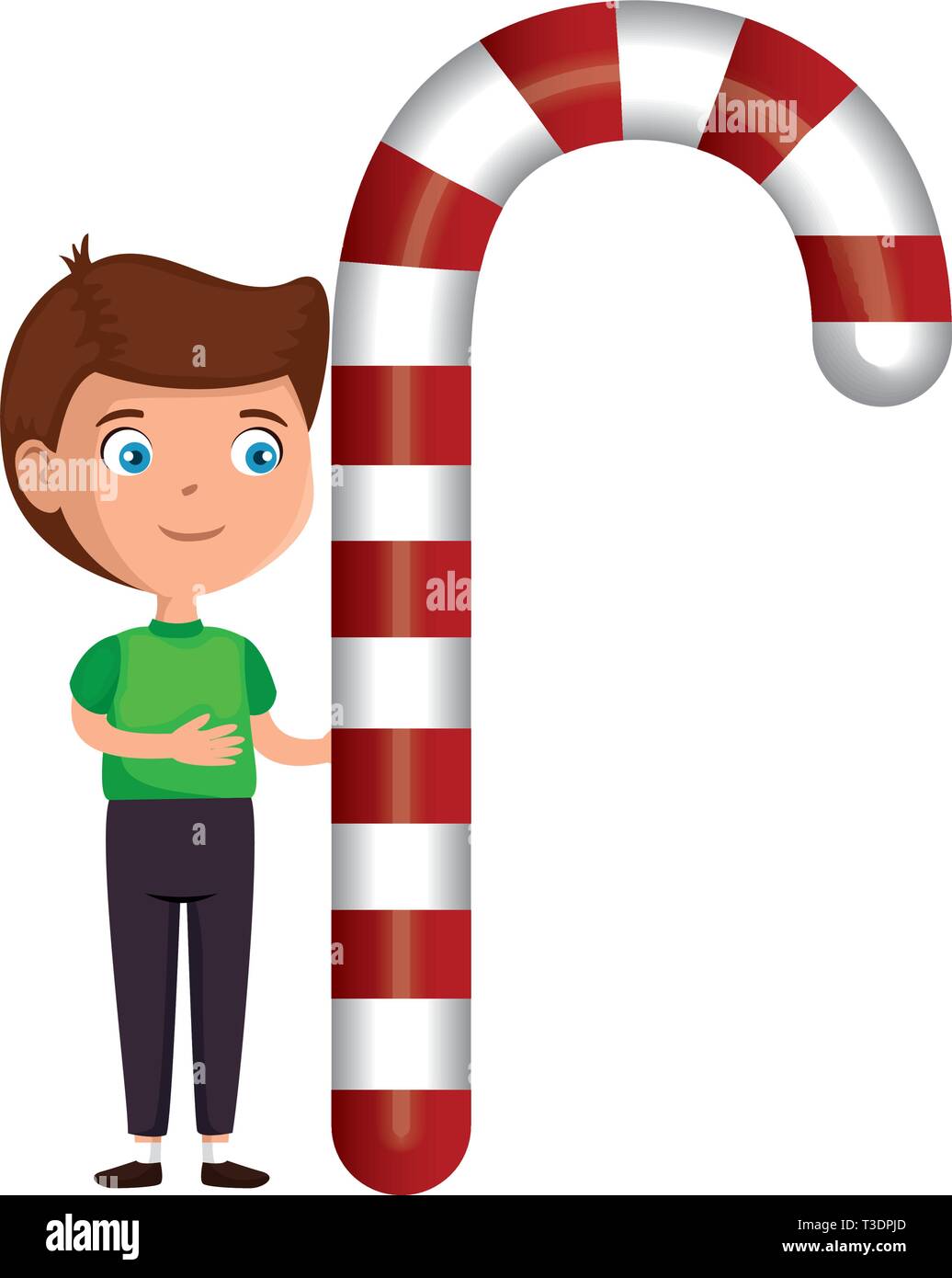 little boy with sweet cane candy Stock Vector Image & Art - Alamy