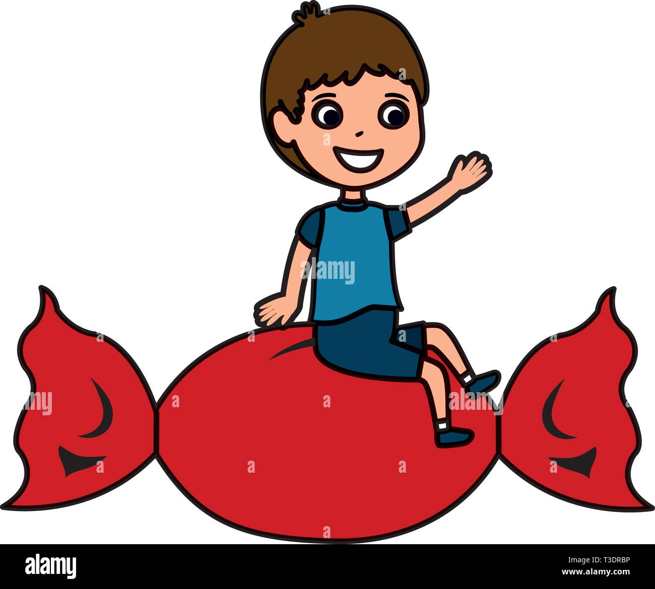 little boy with sweet candy Stock Vector Image & Art - Alamy