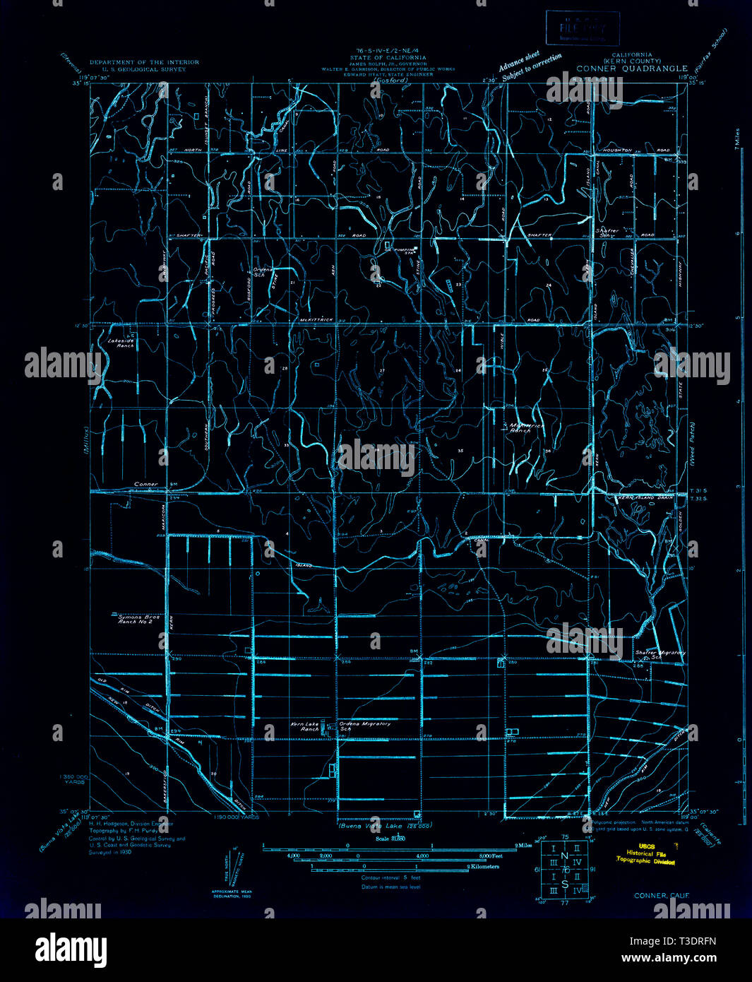 1930 map of california hi-res stock photography and images - Alamy
