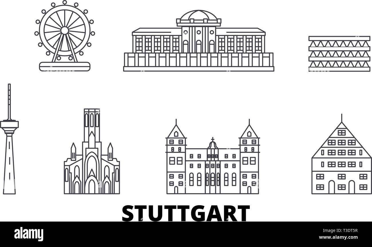 Germany, Stuttgart line travel skyline set. Germany, Stuttgart outline city vector illustration ...