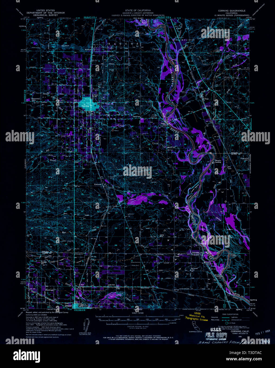 Corning california map hi-res stock photography and images - Alamy