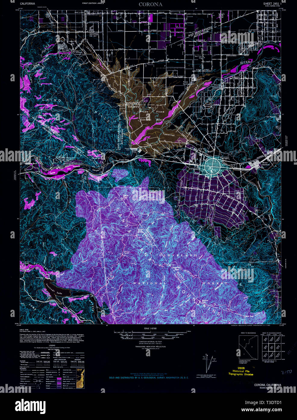 Corona california map hi-res stock photography and images - Alamy