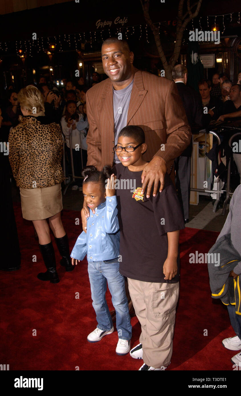 LOS ANGELES, CA. November 14, 2001: Former basketball star EARVIN MAGIC ...