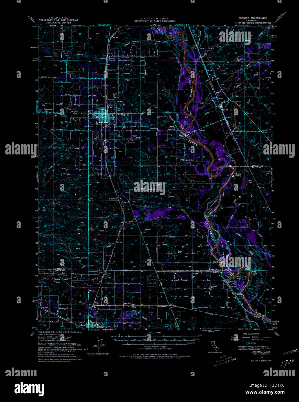 Corning california map hi-res stock photography and images - Alamy