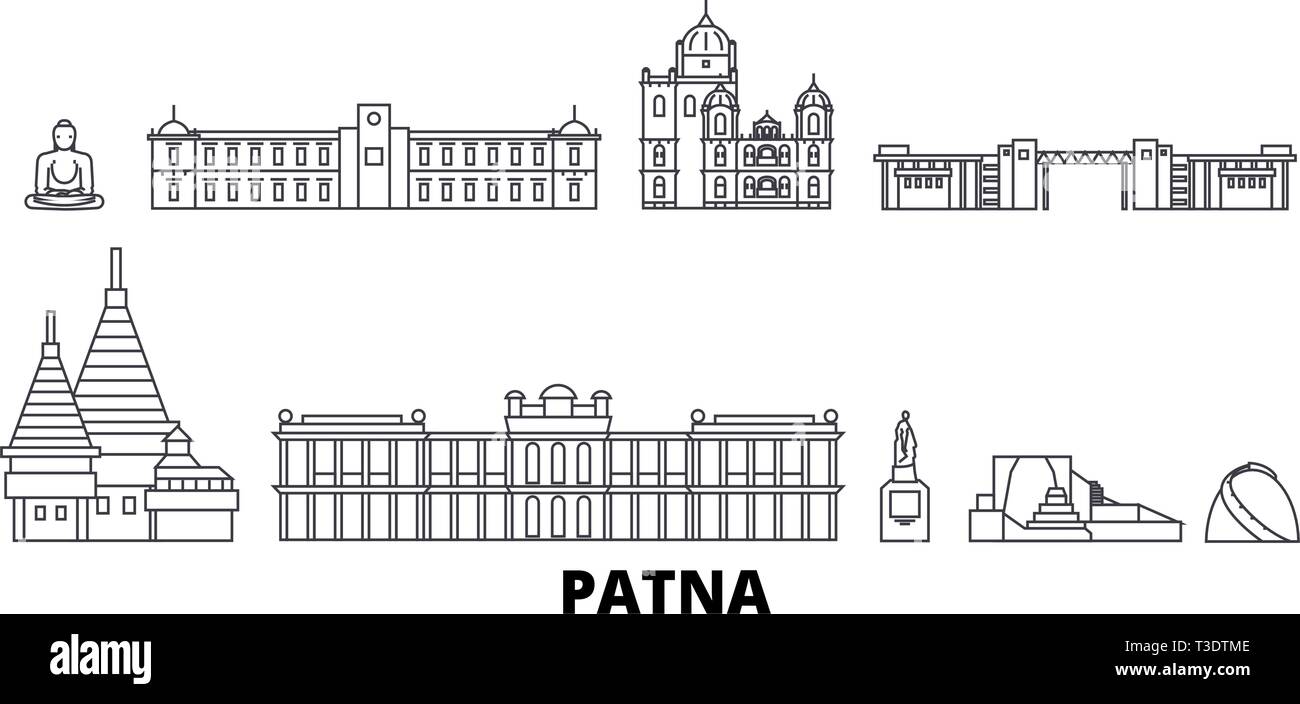 India, Patna line travel skyline set. India, Patna outline city vector ...