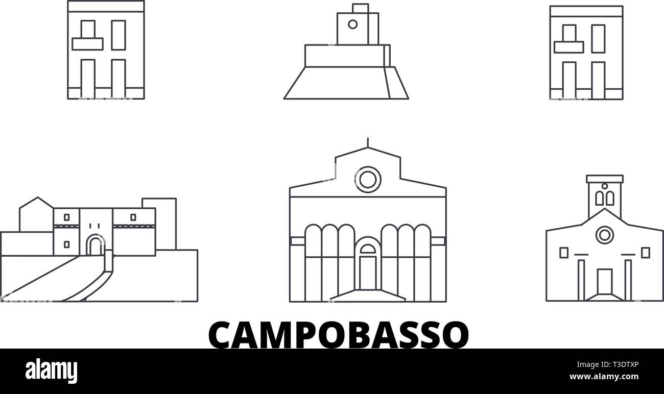 Italy, Campobasso line travel skyline set. Italy, Campobasso outline ...