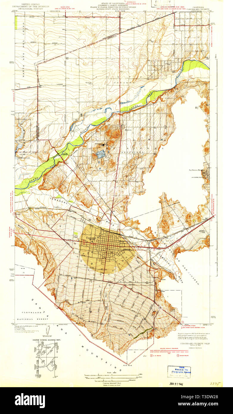 Corona california map hi-res stock photography and images - Alamy