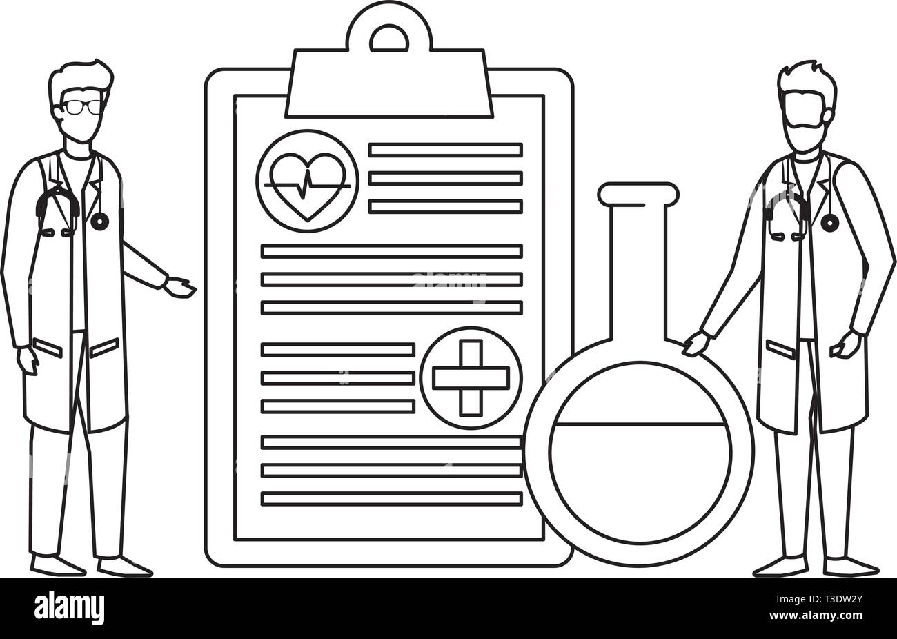 professionals doctors with medical order Stock Vector Image & Art - Alamy