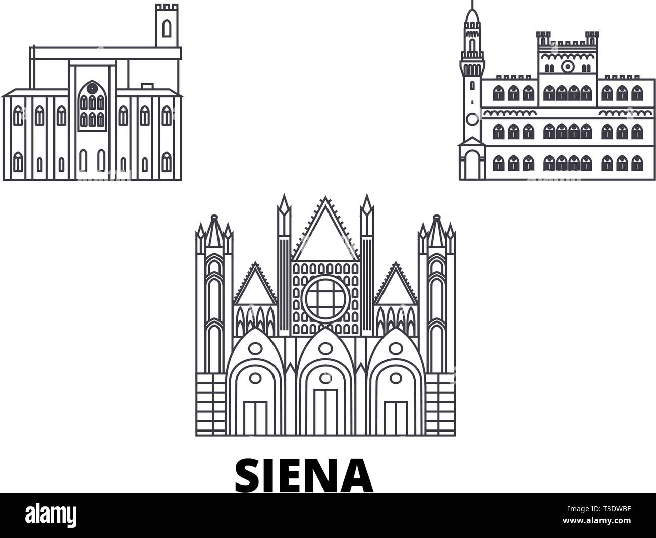 Italy, Siena line travel skyline set. Italy, Siena outline city vector ...