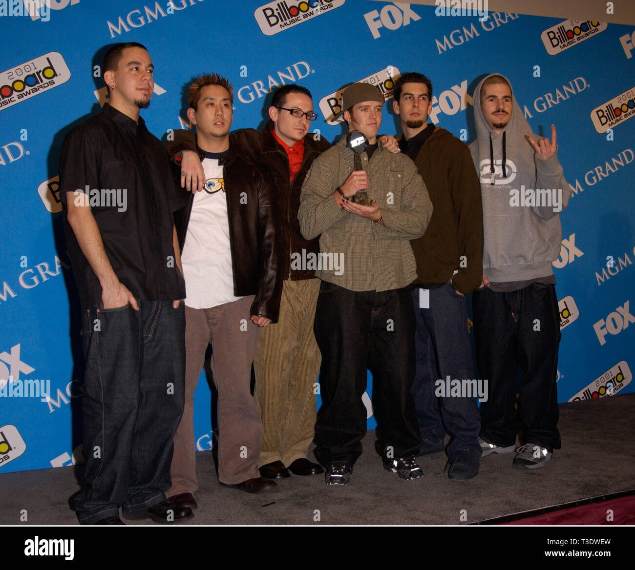 LAS VEGAS, NV. December 04, 2001: Rock group LINKIN PARK at the ...