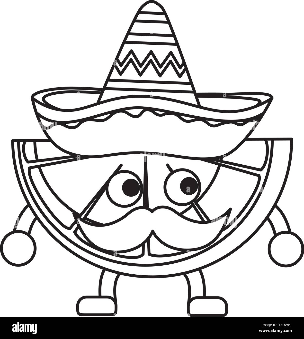 lemon with mexican hat and mustache Stock Vector Image & Art - Alamy