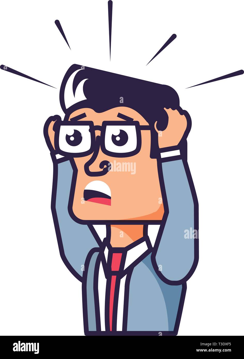 businessman stressed avatar character vector illustration design Stock ...