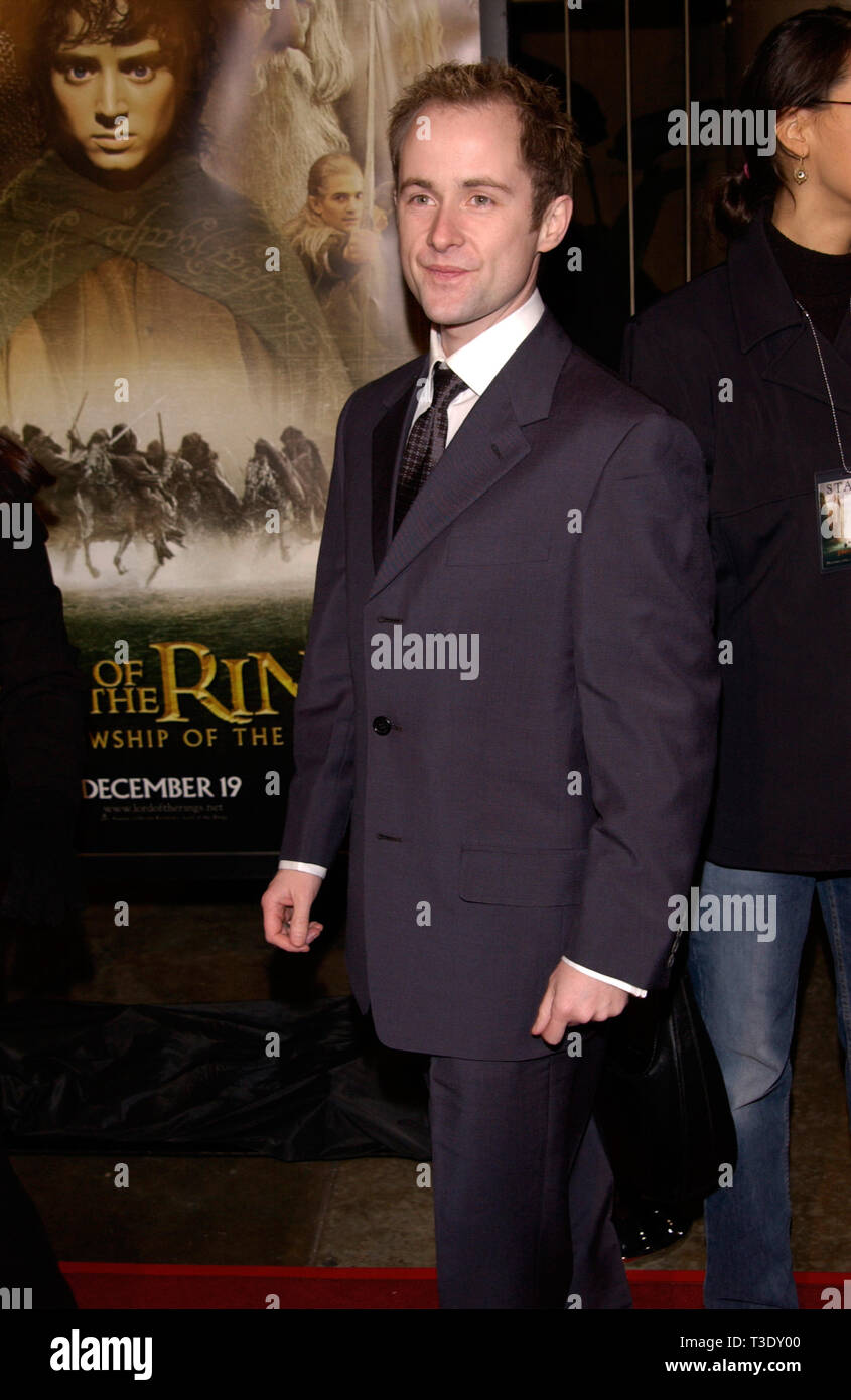 LOS ANGELES, CA. December 16, 2001: Actor BILLY BOYD at the Los Angeles ...