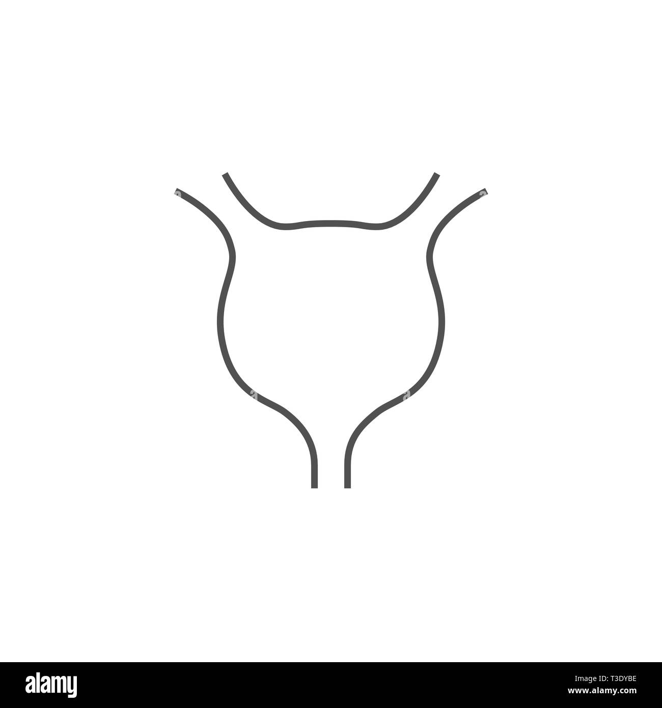 Bladder Related Vector Line Icon. Isolated on White Background ...