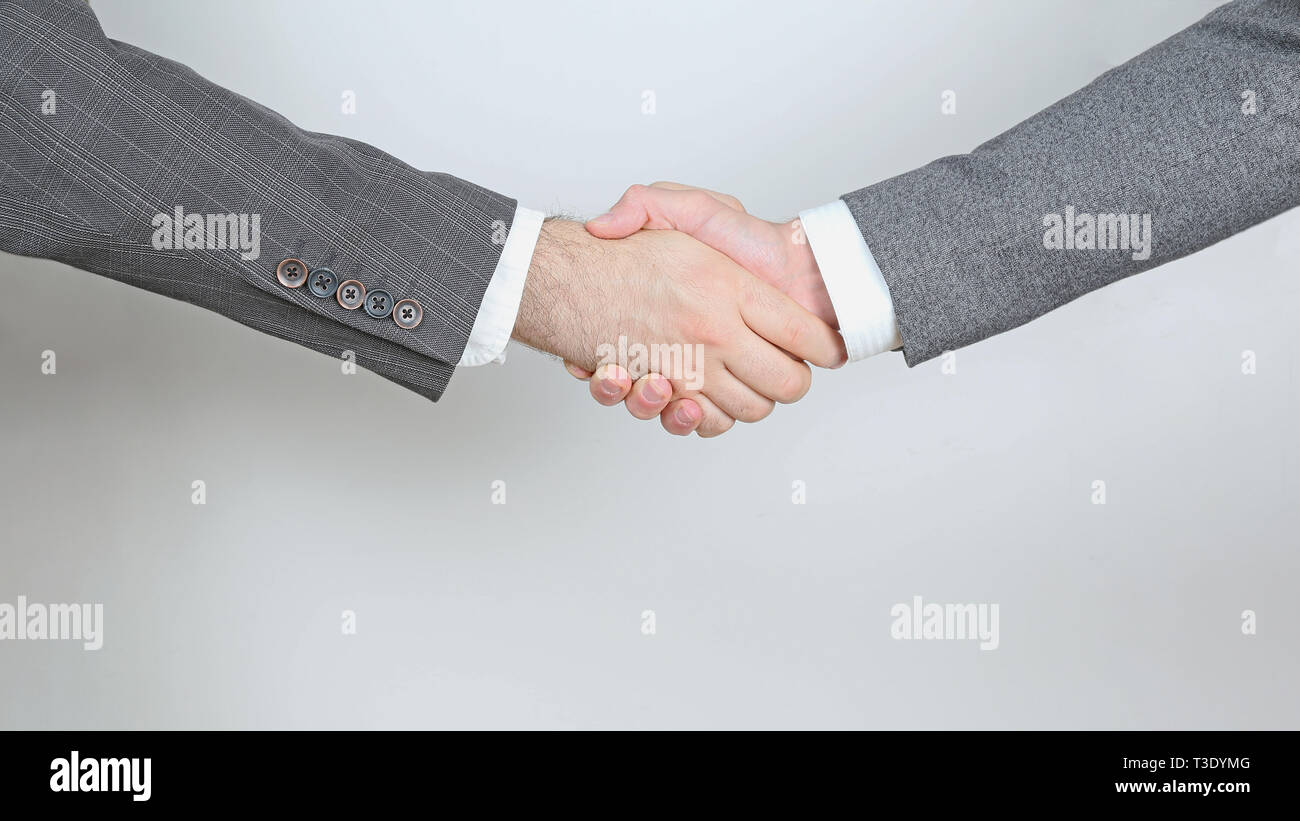 Business Handshake of Two Man in Suits Stock Photo - Alamy