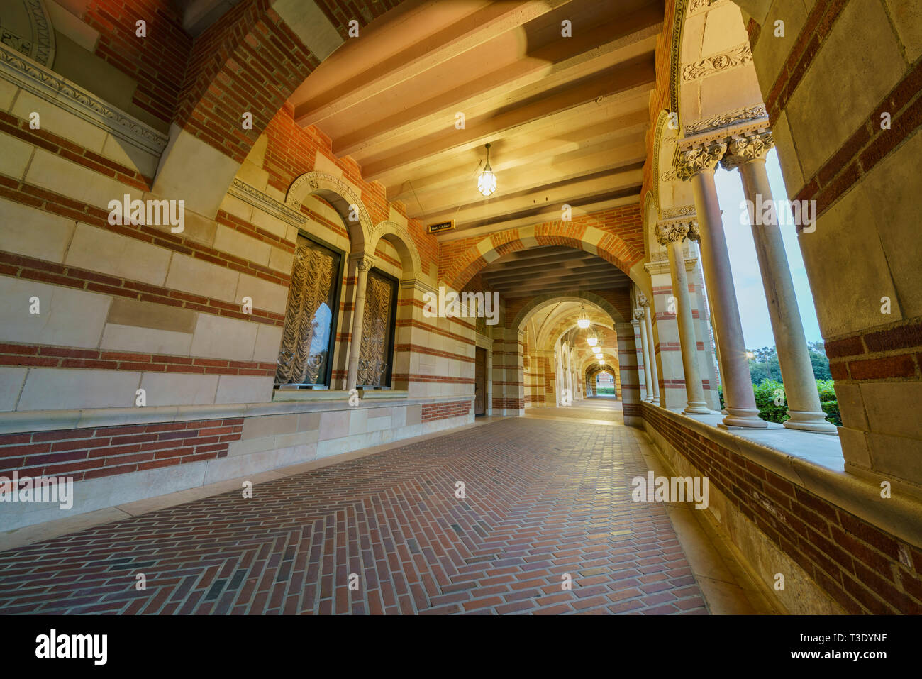Los Angeles, APR 4: Hallway of the Royce Hall on APR 4, 2019 at Los ...