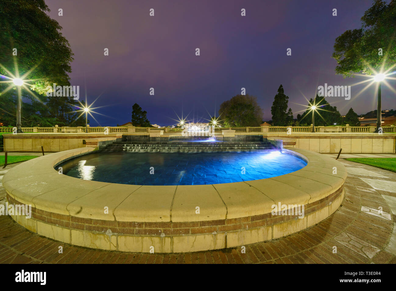 Los Angeles, APR 4: Night view of Shapiro Fountain of USC on APR 4 ...