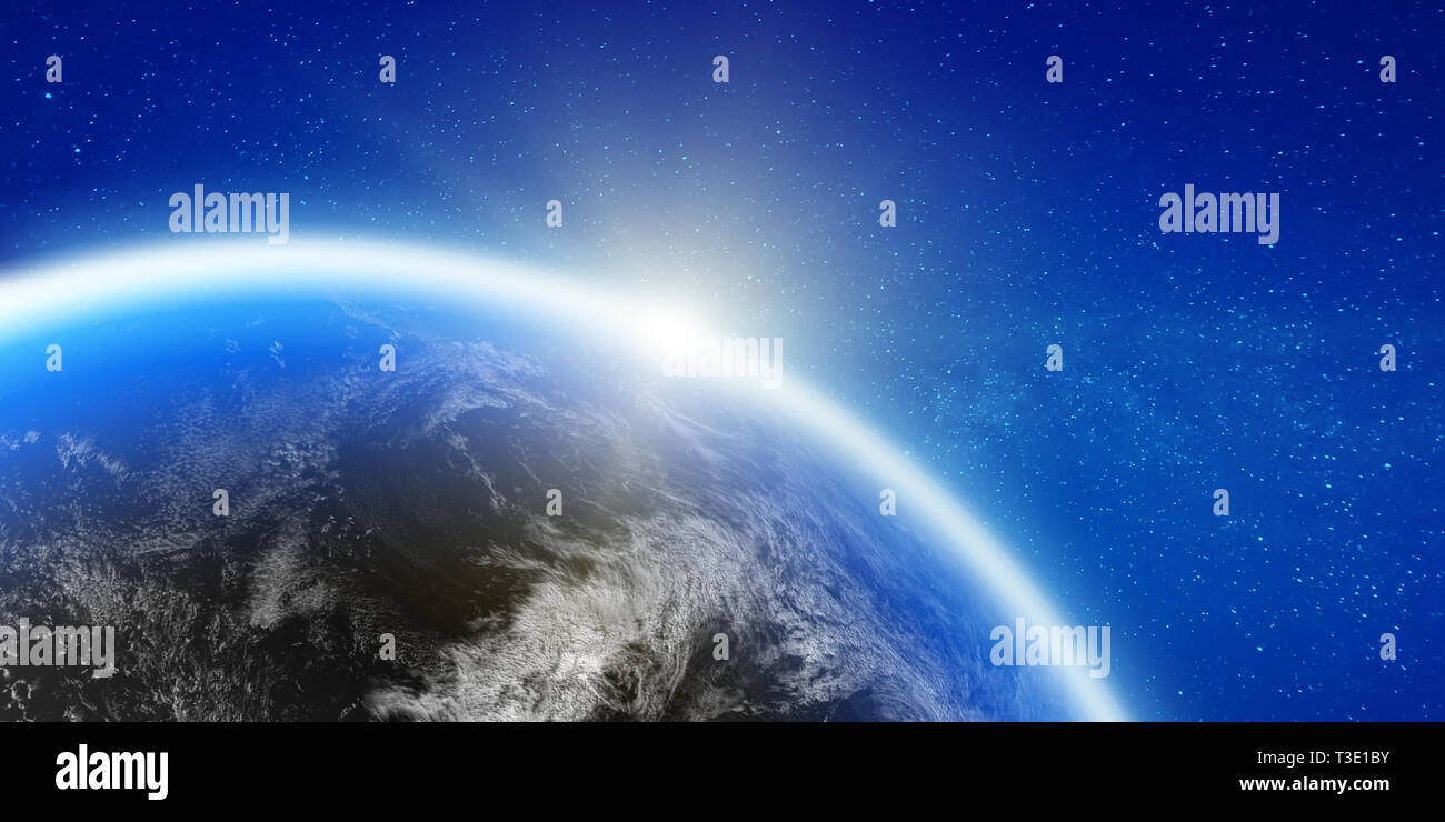 Planet Earth space horizon. Elements of this image furnished by NASA ...