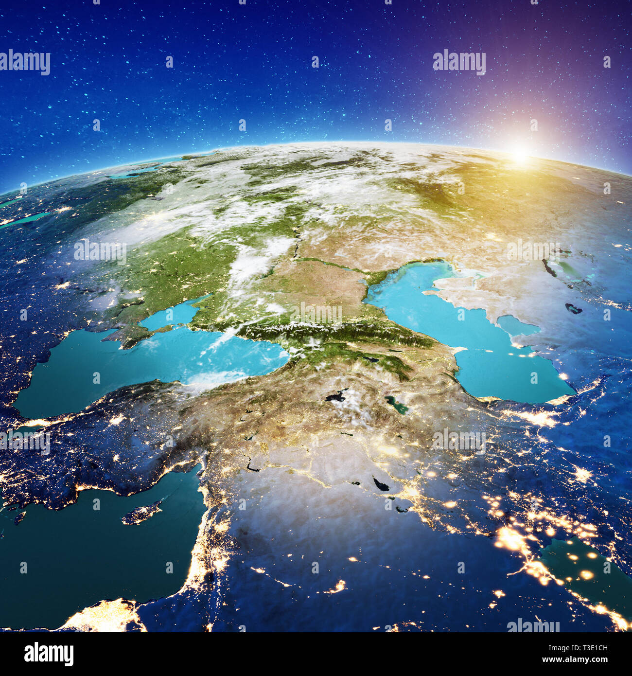 From Caucasus to Middle East. Elements of this image furnished by NASA ...