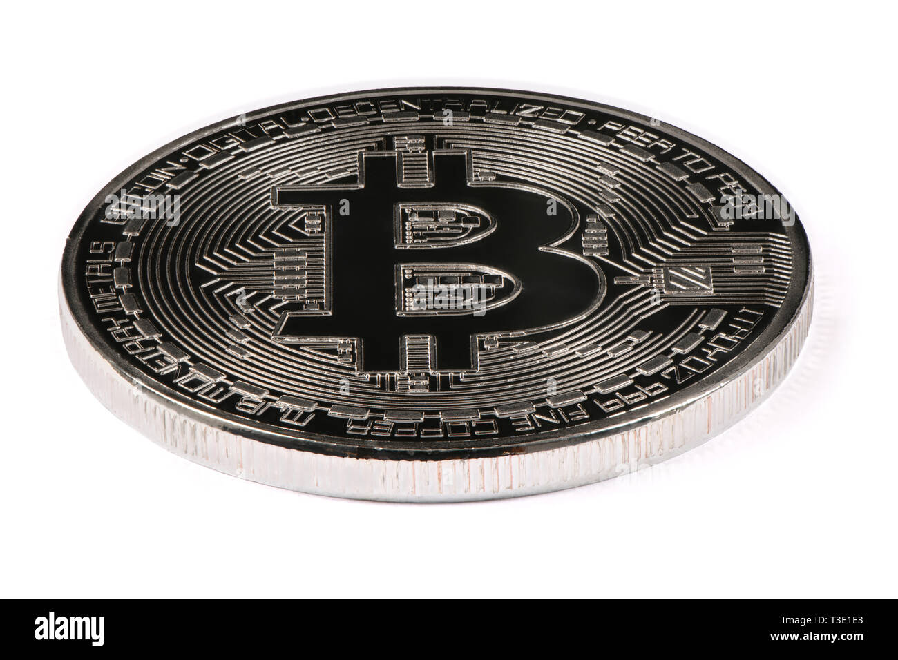 Silver bitcoin isolated on white background. High resolution photo ...