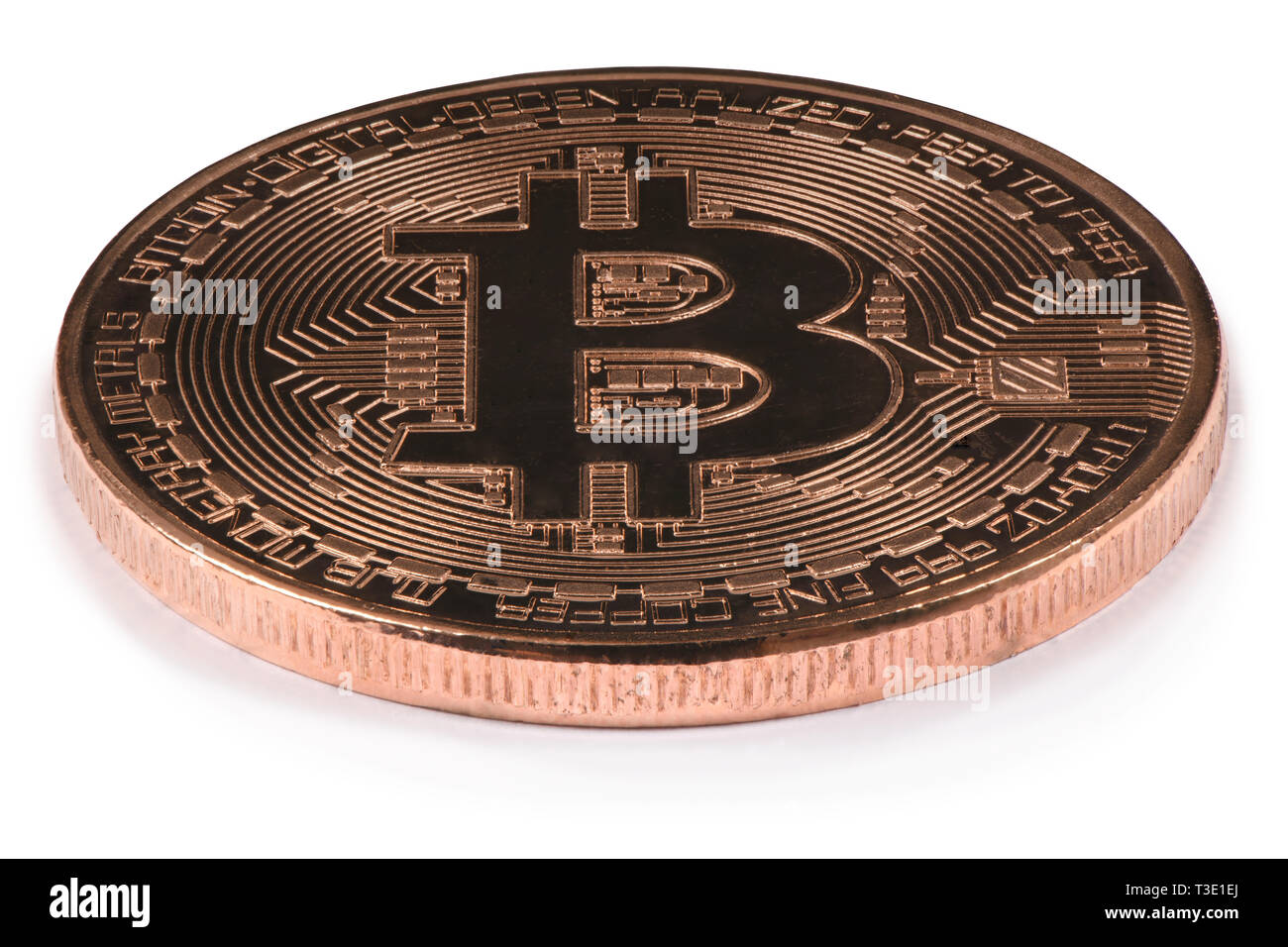 Bronze bitcoin isolated on white background. High resolution photo ...