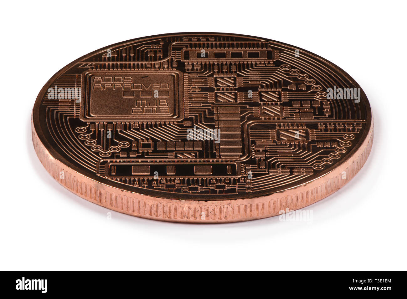 Bronze bitcoin isolated on white background. High resolution photo ...