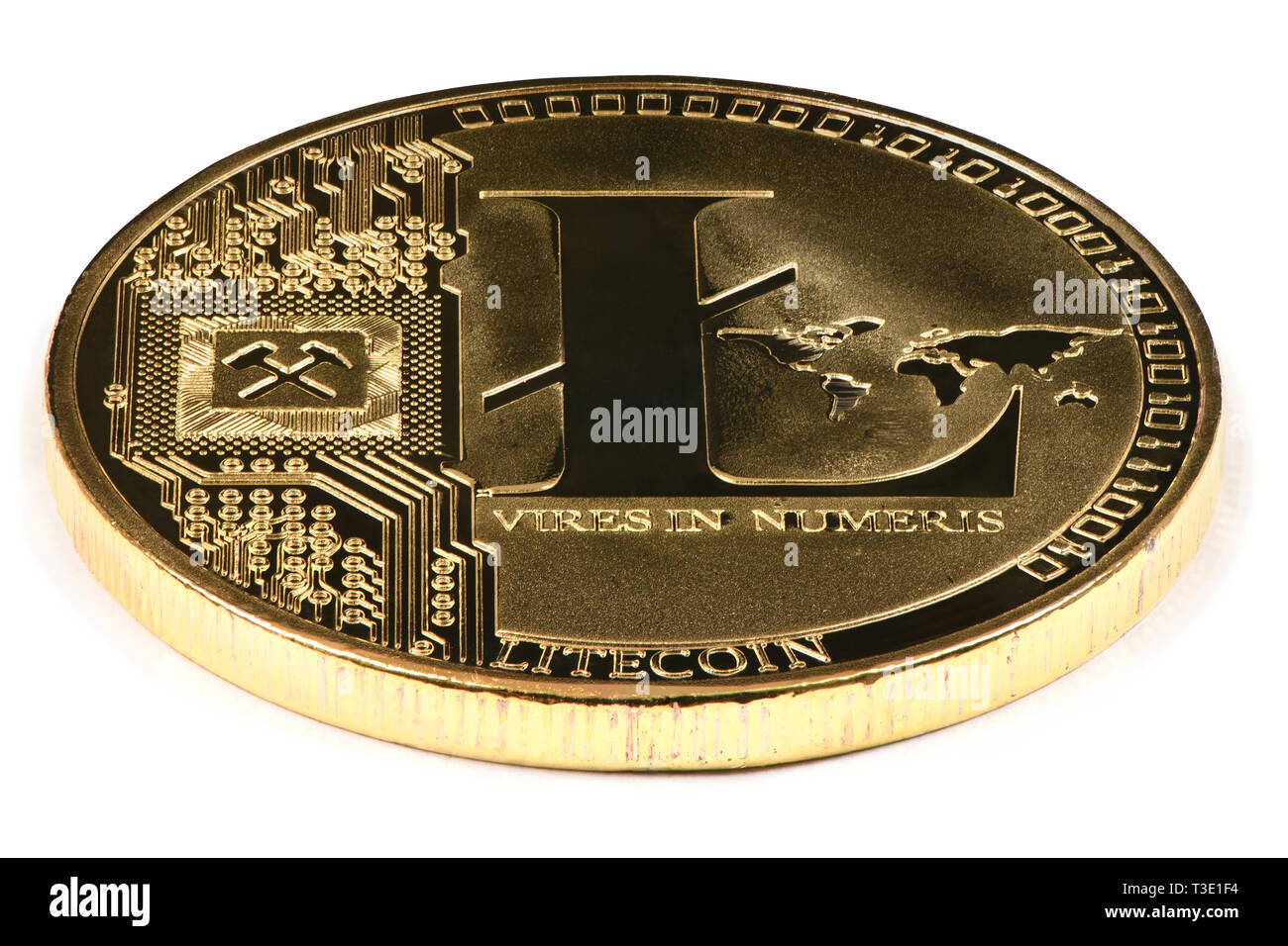 Golden litecoin isolated on white background. High resolution photo ...