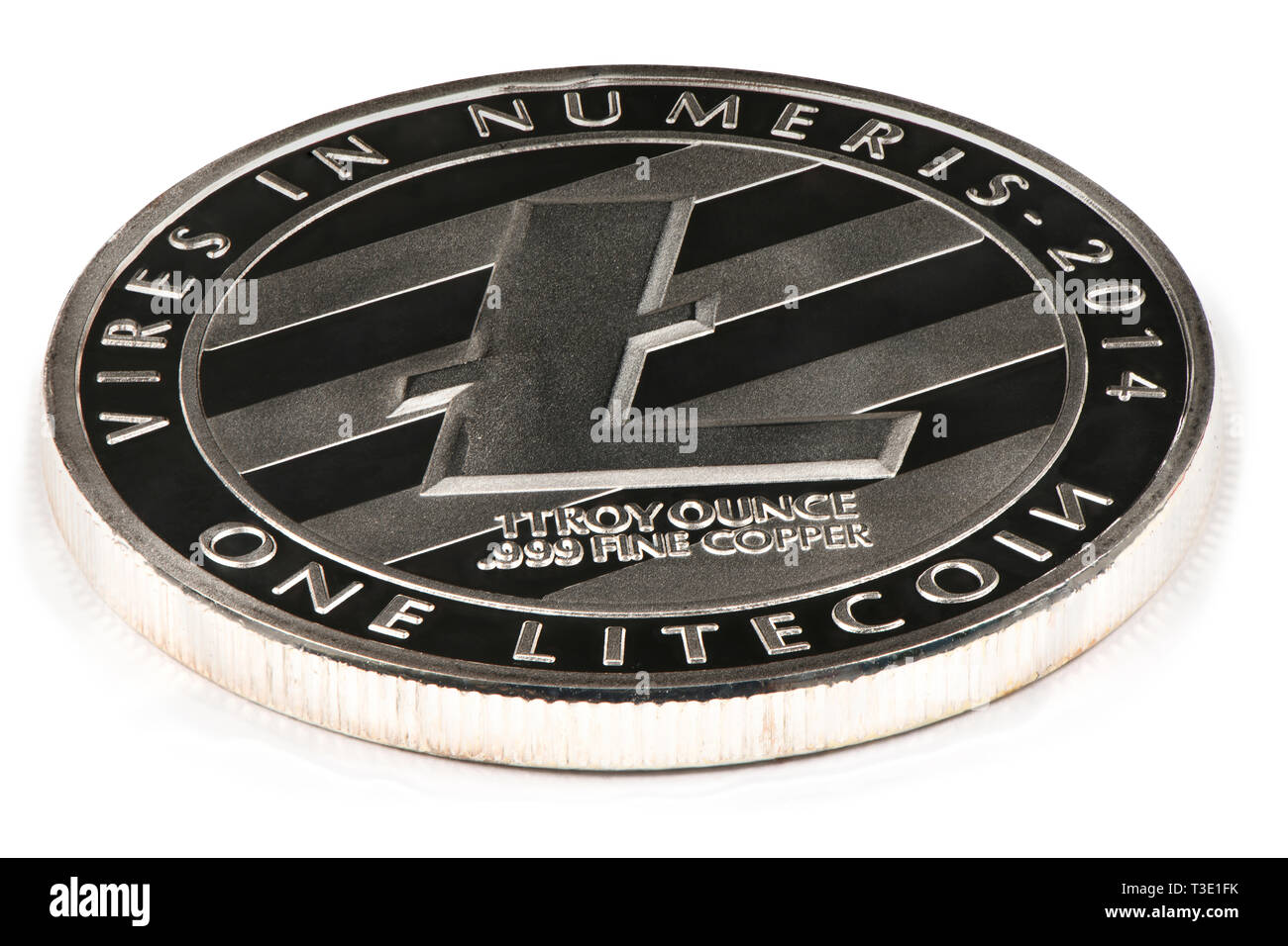 Silver litecoin isolated on white background. High resolution photo ...