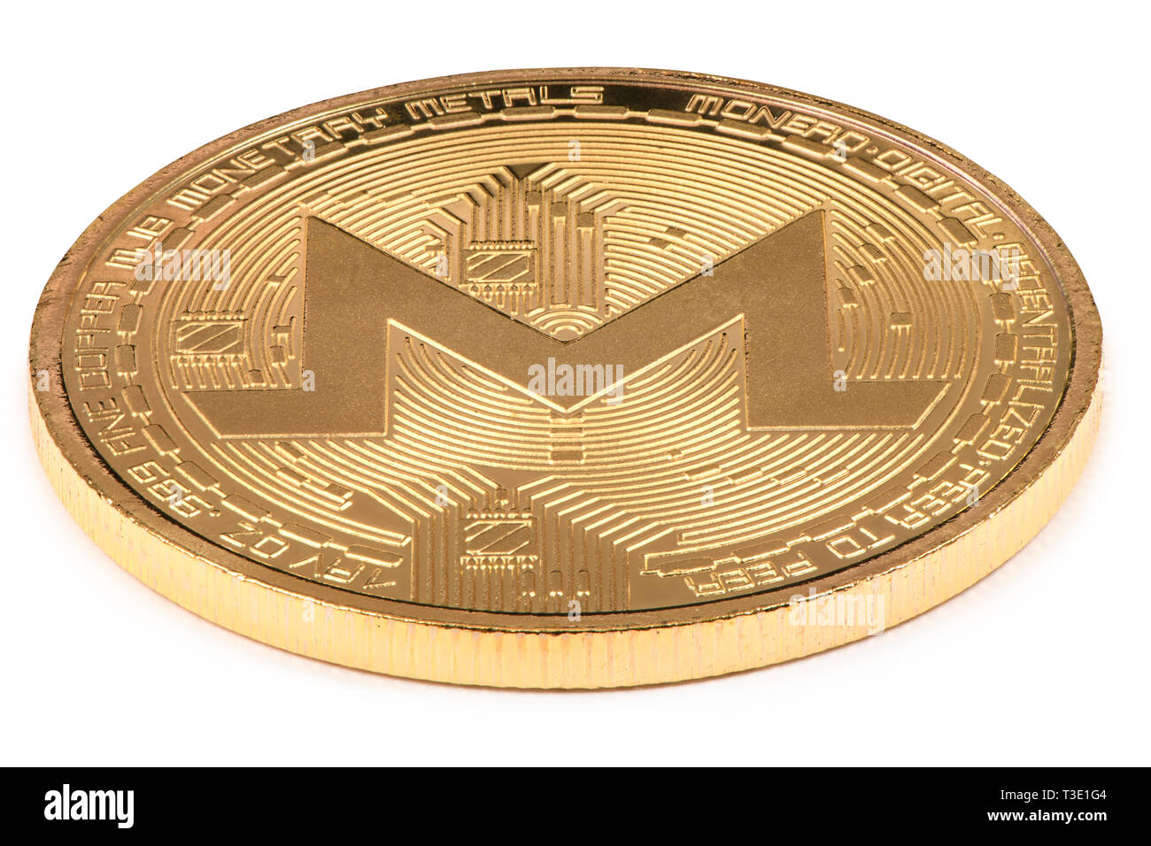 Golden monero isolated on white background. High resolution photo. With ...