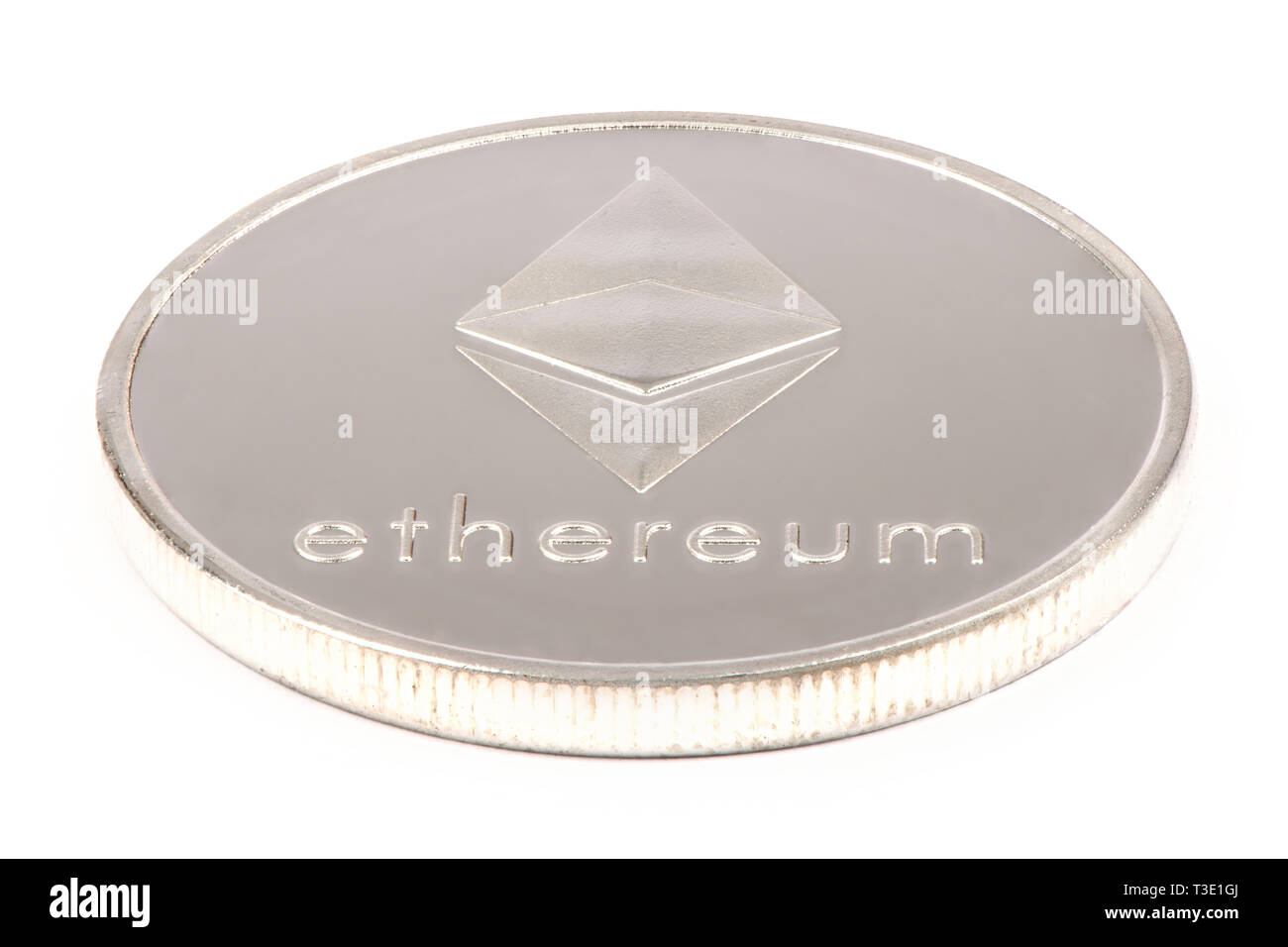 Silver ethereum isolated on white background. High resolution photo ...