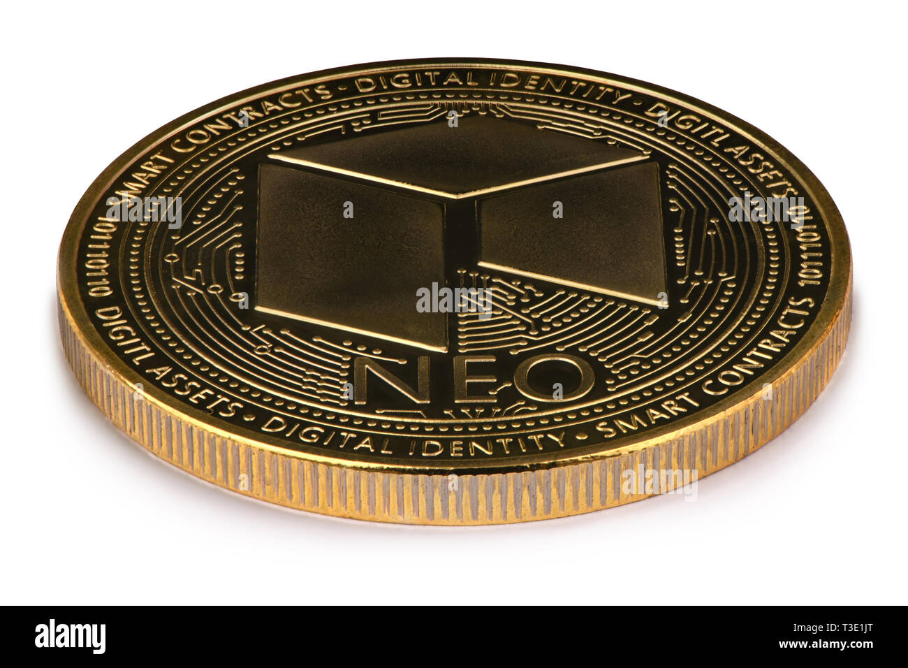 Golden neo isolated on white background. High resolution photo. With ...