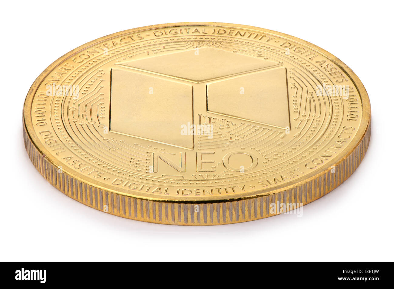 Golden neo isolated on white background. High resolution photo. With ...