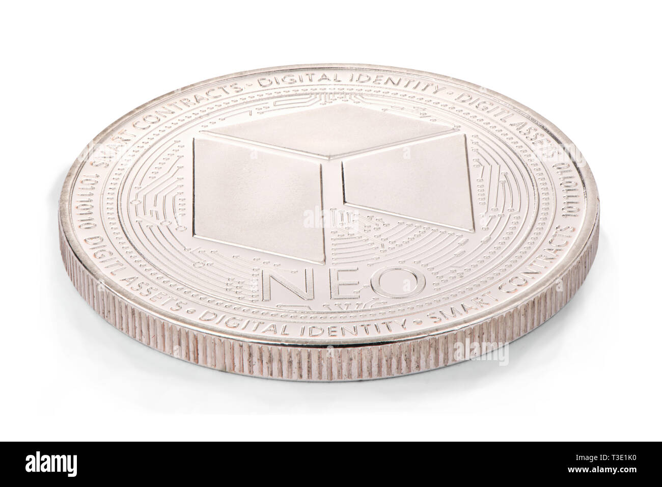 Silver neo isolated on white background. High resolution photo. With ...