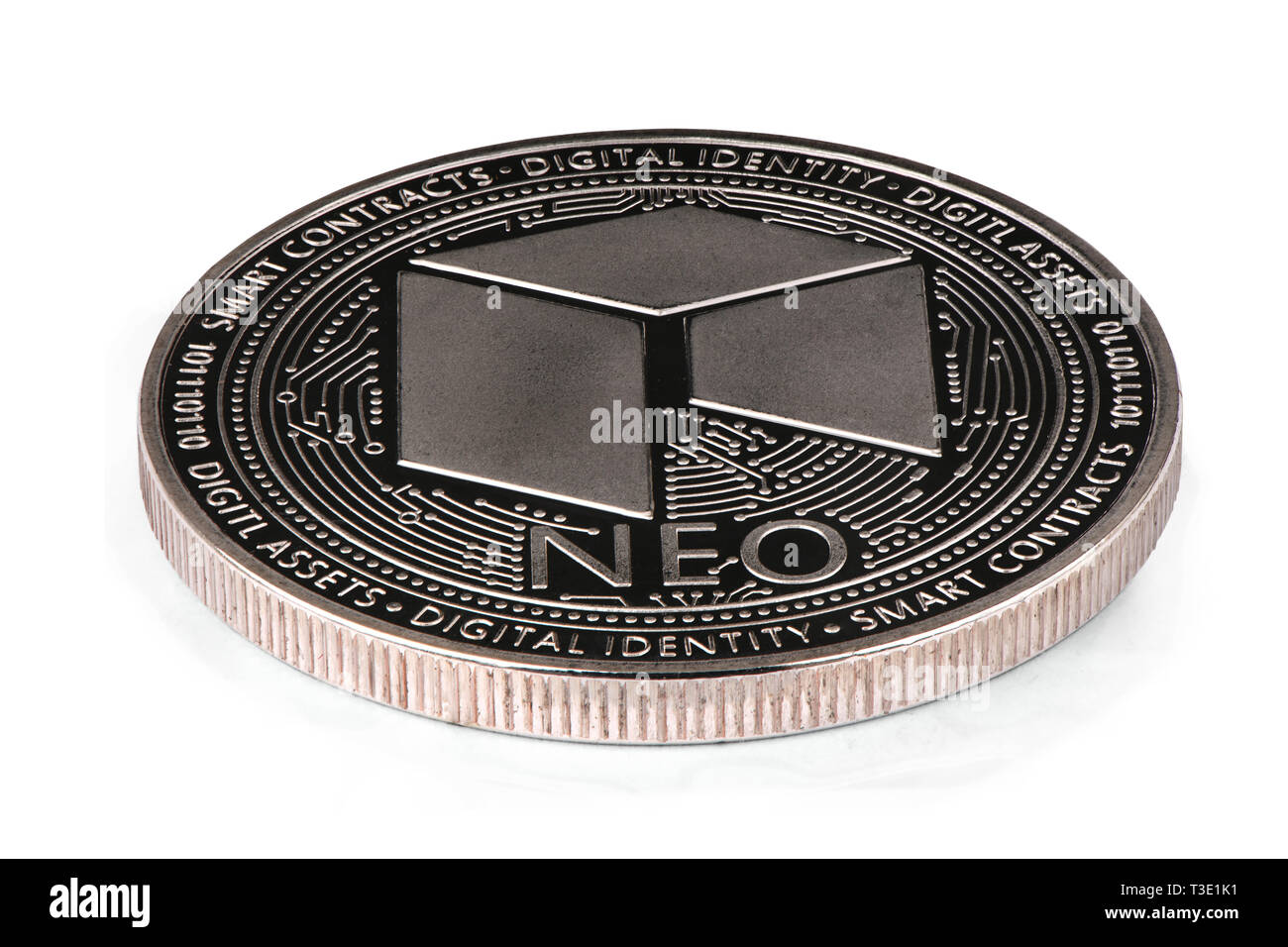 Silver neo isolated on white background. High resolution photo. With ...