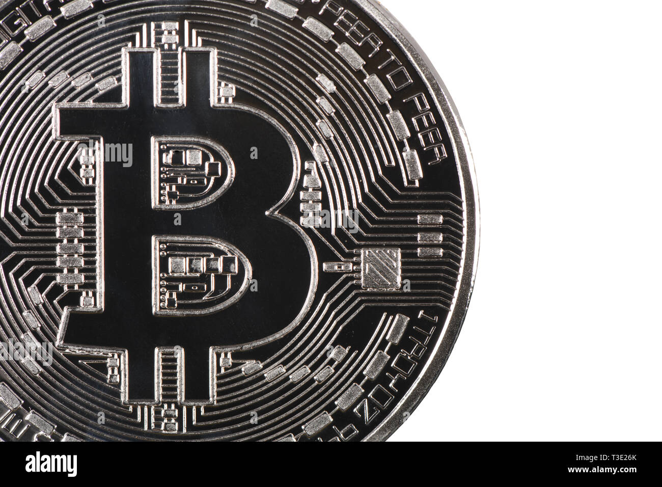 Silver bitcoin isolated on white background. High resolution photo ...