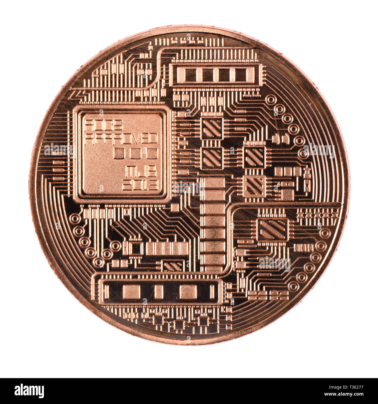 Bronze bitcoin isolated on white background. High resolution photo ...