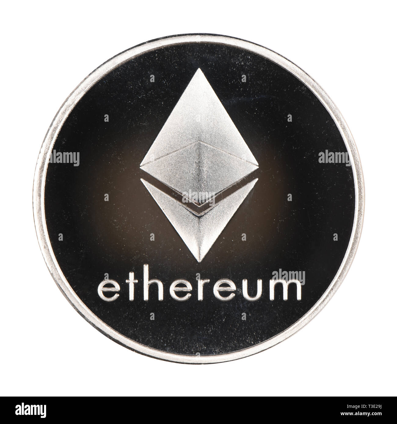 Silver ethereum isolated on white background. High resolution photo ...