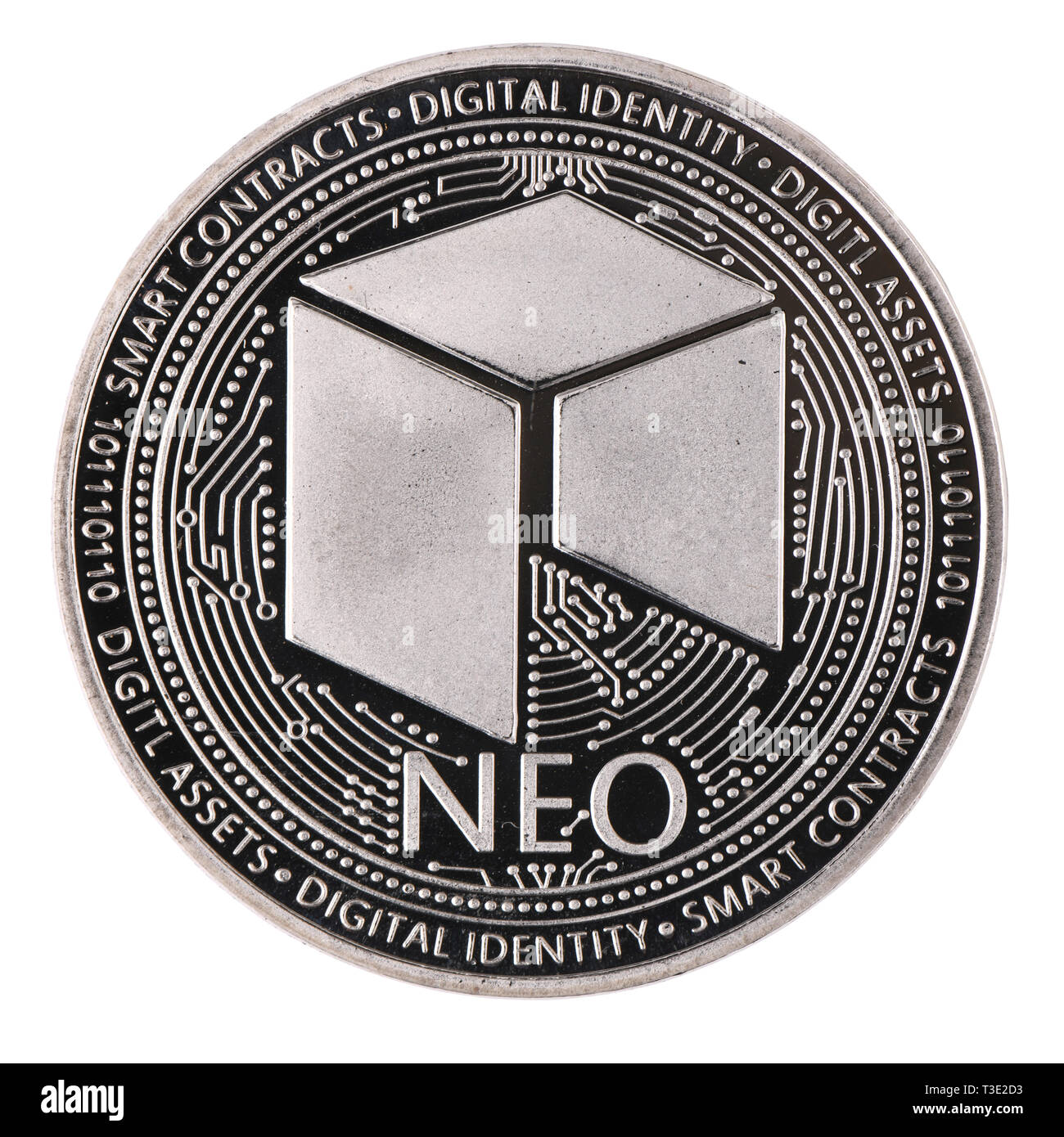 Silver neo isolated on white background. High resolution photo. With ...