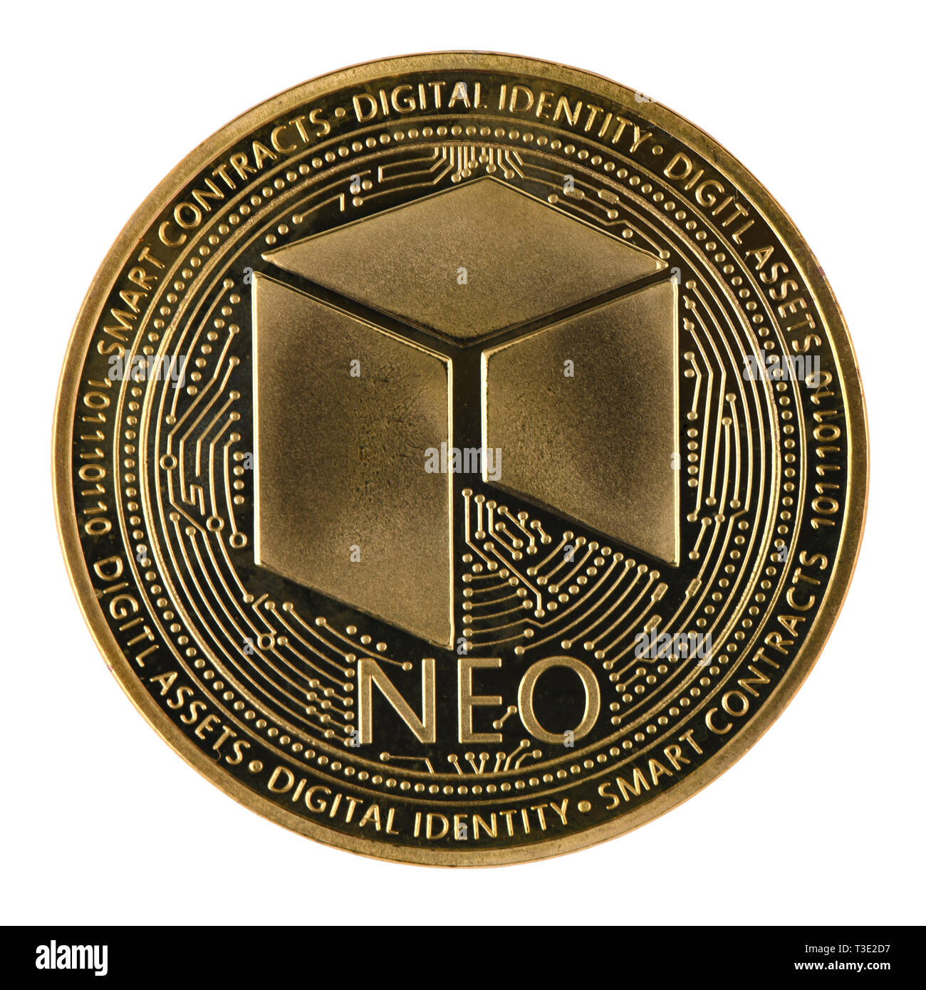 Golden neo isolated on white background. High resolution photo. With ...