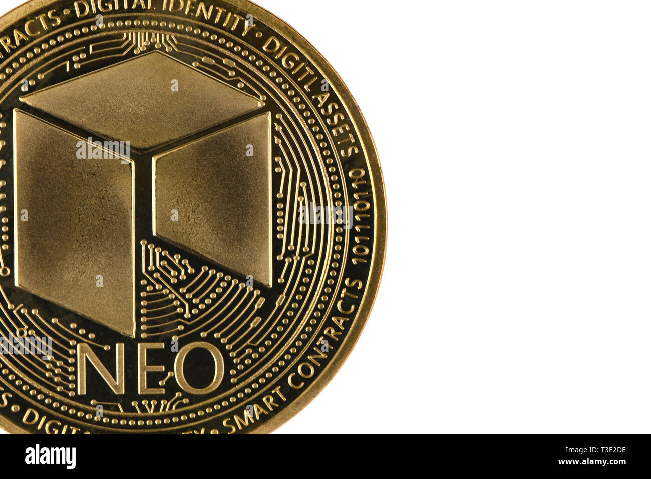 Golden neo isolated on white background. High resolution photo.Full ...