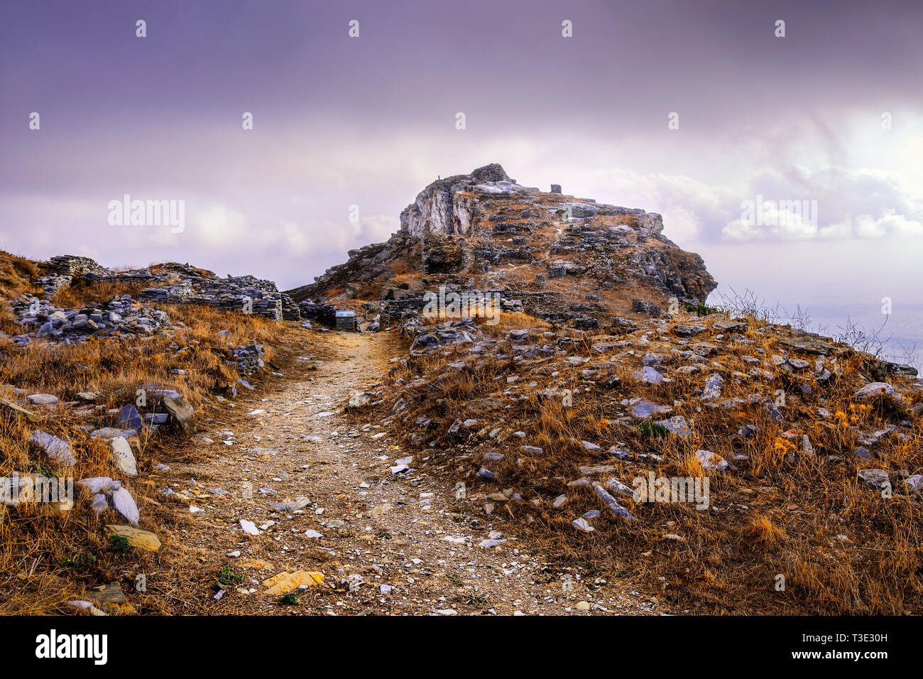 Faneromeni castle ruins in Andros, Greece Stock Photo - Alamy