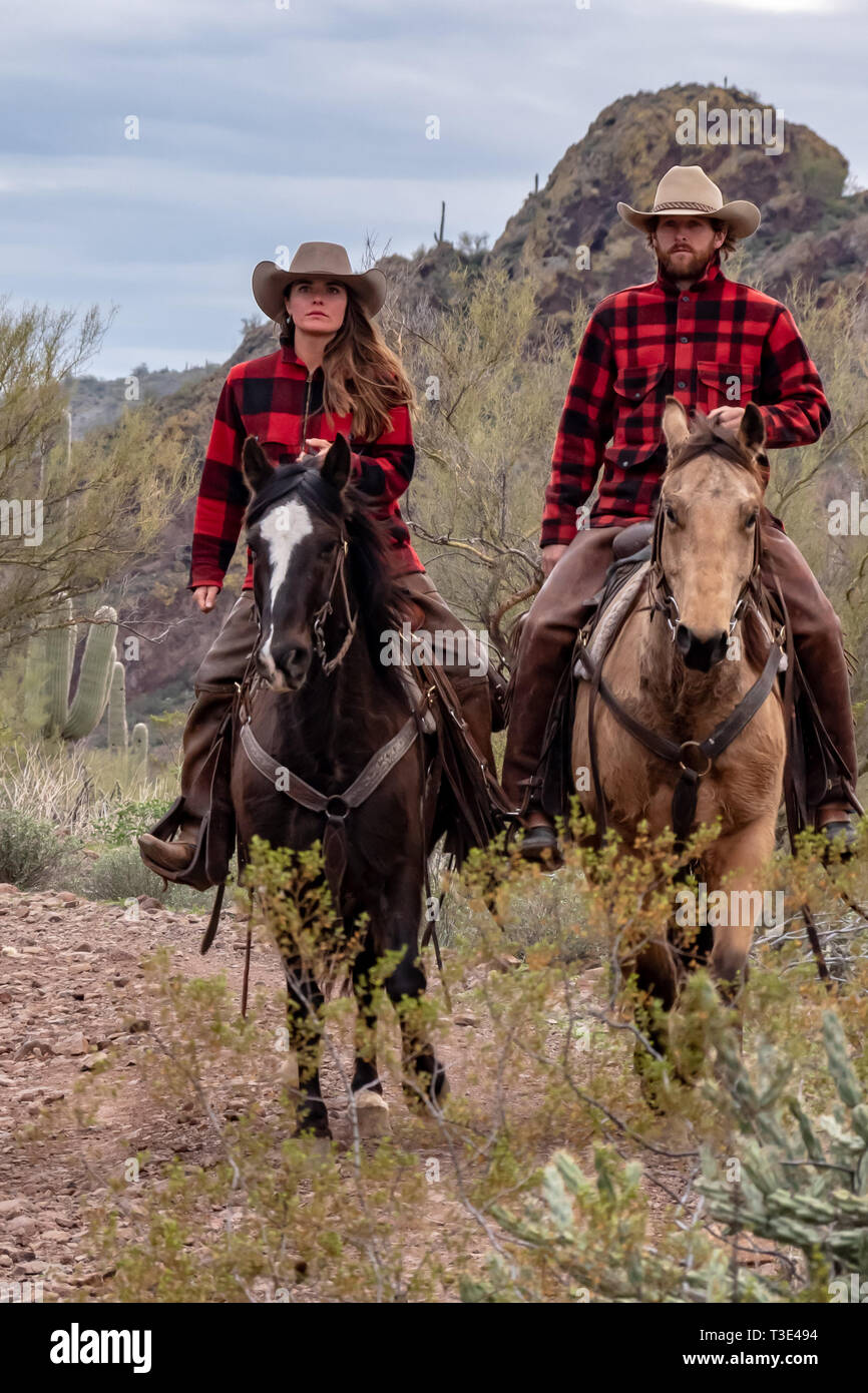 American cowboys in desert hi-res stock photography and images - Alamy