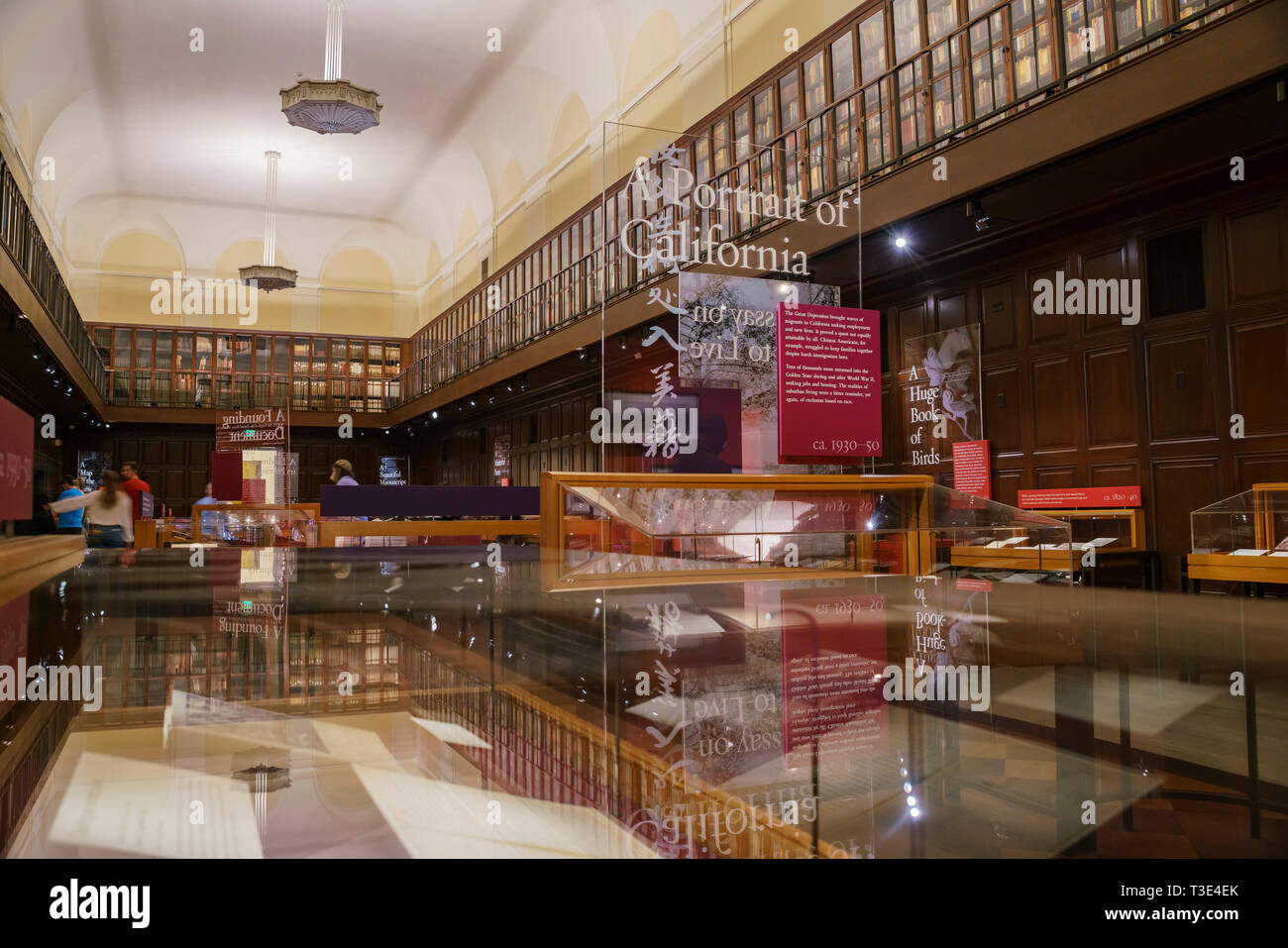 Los Angeles, APR 5: Interior view of the library of Huntington Library ...