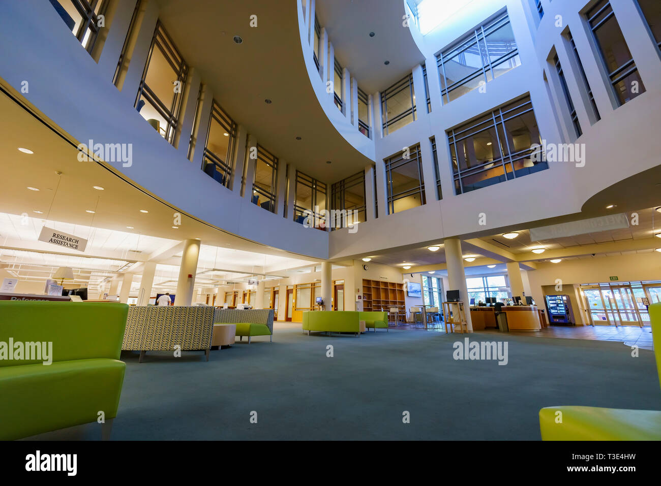 Riverside, OCT 22: Interior view of the library of UC Riverside on OCT ...