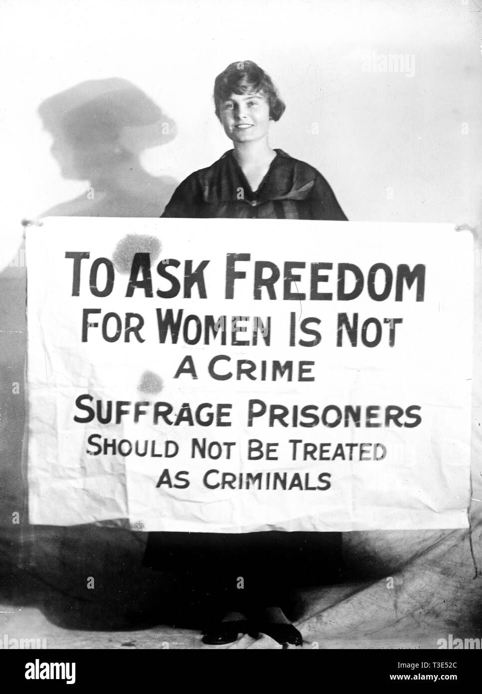 Woman Suffrage Movement - Woman suffragette Lucy Branham holding poster ...