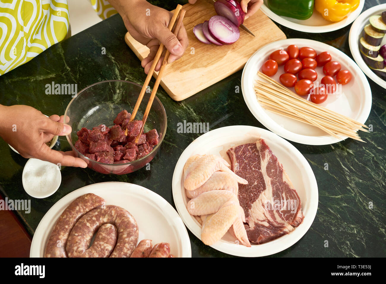 People preparing dinner Stock Photo - Alamy