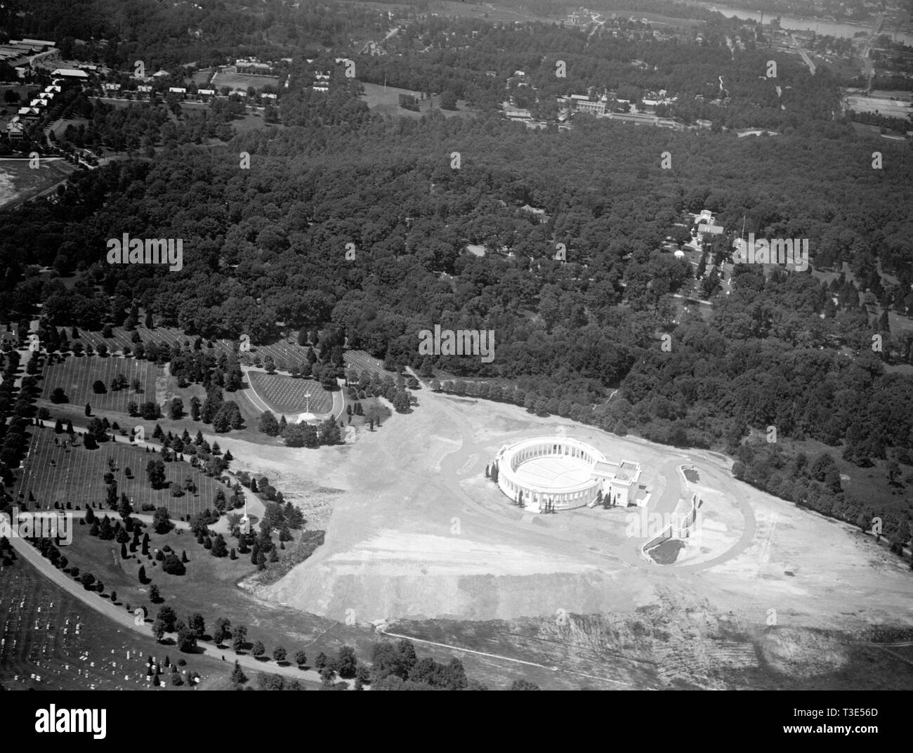 Washington D.C. History - Arlington National Cemetery aerial view ca ...