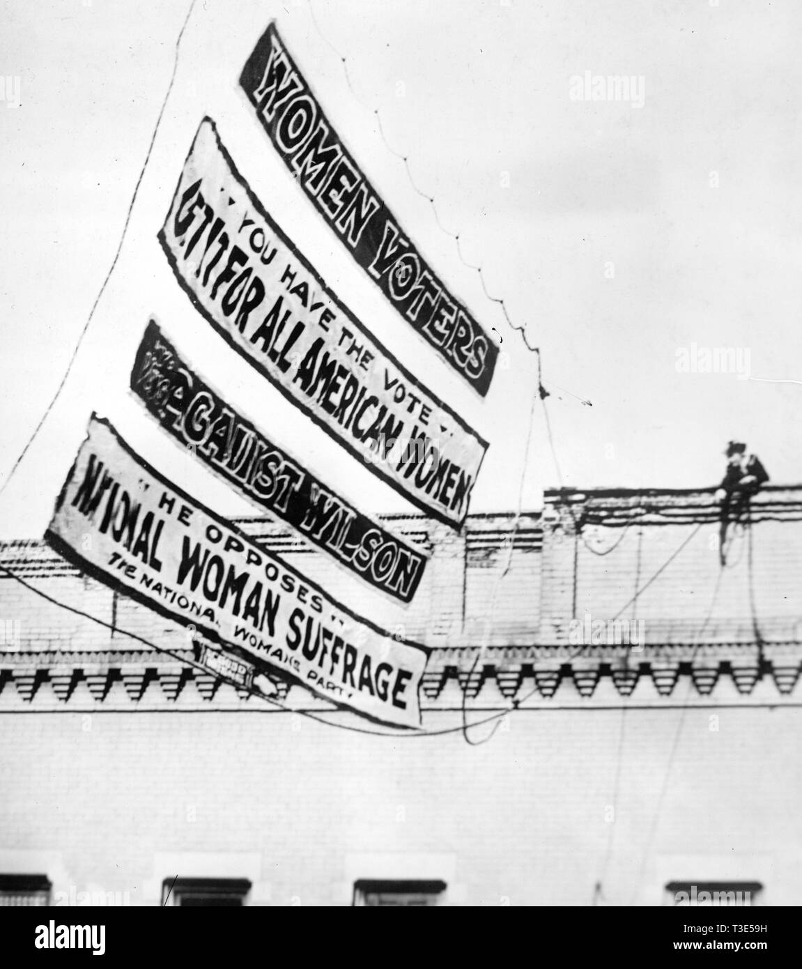 Woman Suffrage Movement - Woman Suffrage Banner ca. 1919 Stock Photo ...