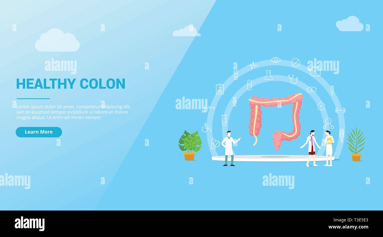 human colon healthcare concept for website template banner design ...