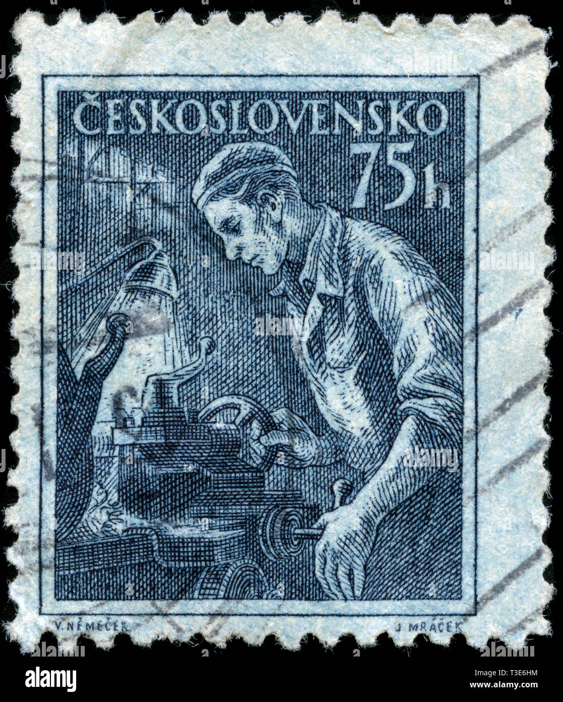 Postage stamp from the former state Czechoslovakia in the Professions ...